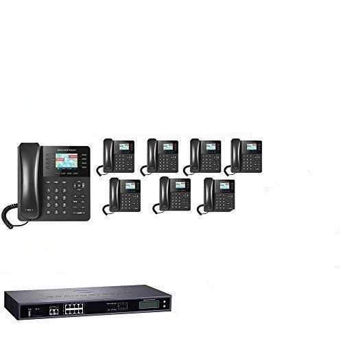 Grandstream GXP2135 IP Phone 8-Units with UCM6208 8 Port IP PBX Gigabit