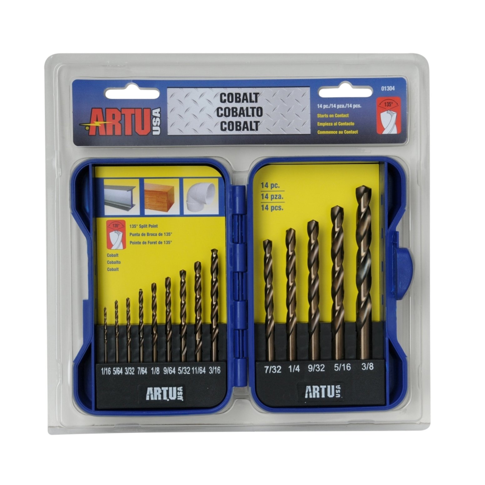 Artu - 14-Pc. Cobalt Drill Bit Set