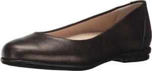 sas women's scenic ballet flat bronze leather 8 m