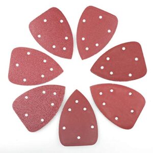 lotfancy mouse detail sander sandpaper, 70pcs 40 60 80 120 180 240 320 assorted grit sanding pads sheets, 140mm, 6 holes, hook and loop backing