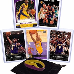 Kobe Bryant (5) Assorted Basketball Cards Bundle - Los Angeles Lakers Trading Cards - MVP # 24