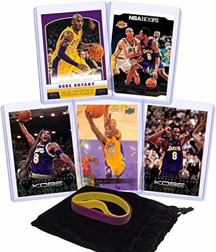 Kobe Bryant (5) Assorted Basketball Cards Bundle - Los Angeles Lakers Trading Cards - MVP # 24