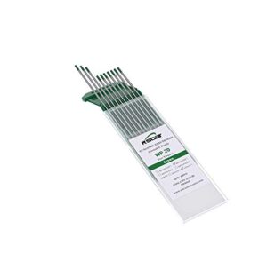 rstar tig welding tungsten electrodes pure tungsten 3/32” x 7” (green, wp) 10-pack