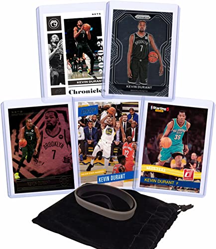 Kevin Durant (5) Assorted Golden State Warriors Thunder Basketball Cards NBA Trading Card Brooklyn Nets Gift Bundle - # 35