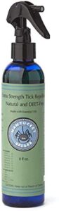 nantucket spider extra strength tick repellent spray - 8 fl oz | deet free, natural tick repellent for people | made in the usa with 100% organic essential oils