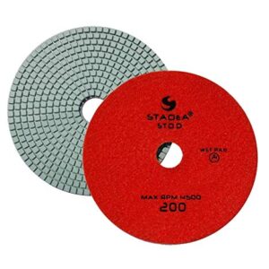 Stadea PPW253B Diamond Polishing Pad 7 Inch Grit 200 For Marble Concrete Stones Terrazzo Granite Floor Polishing