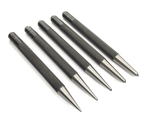 Set of 5 Pcs Round Head Centre Center Punches- Metal-Wood Working Hand Tools