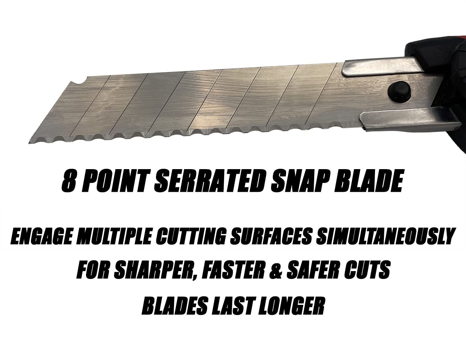 Rapid Edge Multi-Point 18mm Serrated Snap-Off Utility Knife Blades with 10 Blades (1 Pack)