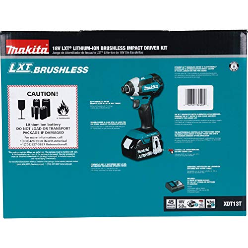 Makita Maktia XDT13T 18V LXT Lithium-Ion Brushless Cordless Impact Driver Kit (5.0Ah)