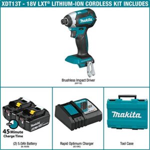 Makita Maktia XDT13T 18V LXT Lithium-Ion Brushless Cordless Impact Driver Kit (5.0Ah)