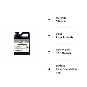 Rain Guard Water Sealers - Stucco Sealer - Penetrating Water Repellent Protection for All Porous Stucco Surfaces - Water-Based Silane/Siloxane Sealant - Clear Natural Finish - Concentrate Makes 2 Gal