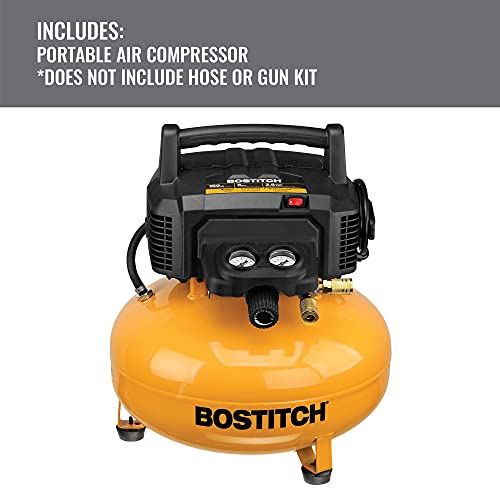 BOSTITCH Air Compressor Kit, Oil-Free, 6 Gallon, 150 PSI (BTFP02012-WPK)