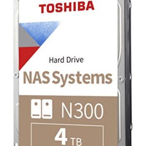 Toshiba N300 4TB NAS 3.5-Inch Internal Hard Drive - CMR SATA 6 GB/s 7200 RPM 128 MB Cache - HDWQ140XZSTA