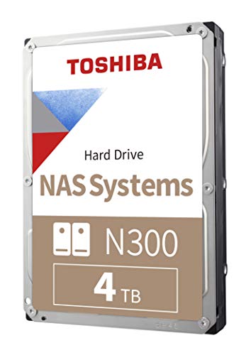 Toshiba N300 4TB NAS 3.5-Inch Internal Hard Drive - CMR SATA 6 GB/s 7200 RPM 128 MB Cache - HDWQ140XZSTA