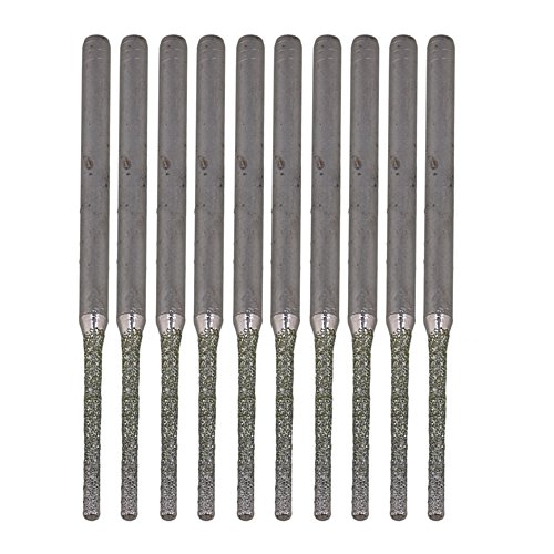 BQLZR 1.5MM Silver Extended Gems Diamond Drill Bits Bowlder Pearls Jewelry Agates Hole Drill Bits Diamond Coated Tip Pack of 10