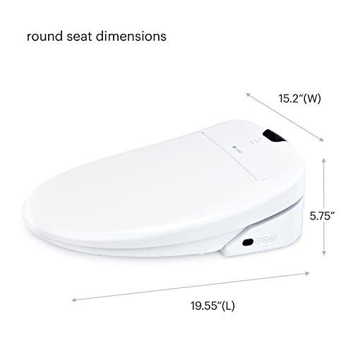 Brondell Swash S1200-RW Luxury Bidet Toilet Seat in Round White with Dual Stainless-Steel Nozzles | Endless Warm Water | Programmable User Settings | Self-Cleaning Nozzles | Nightlight