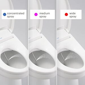 Brondell Swash S1200-RW Luxury Bidet Toilet Seat in Round White with Dual Stainless-Steel Nozzles | Endless Warm Water | Programmable User Settings | Self-Cleaning Nozzles | Nightlight