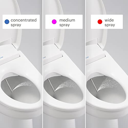 Brondell Swash S1200-RW Luxury Bidet Toilet Seat in Round White with Dual Stainless-Steel Nozzles | Endless Warm Water | Programmable User Settings | Self-Cleaning Nozzles | Nightlight