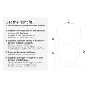 Brondell S1400-RW Swash 1400 Luxury Bidet Toilet Seat in Elongated White with Dual Stainless-Steel Nozzle Clean+, Endless Water-Warm Air Dryer-Nightlight, Round