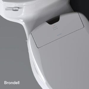 Brondell S1400-RW Swash 1400 Luxury Bidet Toilet Seat in Elongated White with Dual Stainless-Steel Nozzle Clean+, Endless Water-Warm Air Dryer-Nightlight, Round