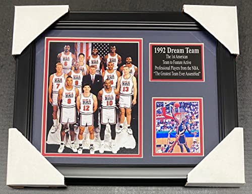 1992 USA BASKETBALL DREAM TEAM LARRY BIRD MAGIC 8X10 PHOTO FRAMED