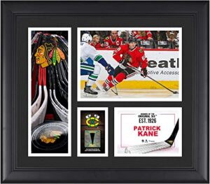 patrick kane chicago blackhawks framed 15" x 17" player collage with a piece of game-used puck - nhl player plaques and collages