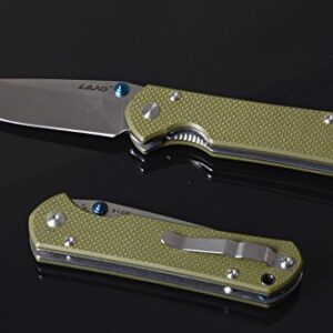 Sanrenmu Land 911 Pocket Knife Folding Knife 12C27 Blade G10 Handle Liner Lock Pocket EDC Knife (Army Green,G10)