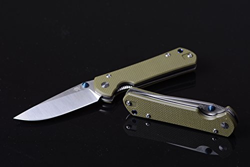 Sanrenmu Land 911 Pocket Knife Folding Knife 12C27 Blade G10 Handle Liner Lock Pocket EDC Knife (Army Green,G10)