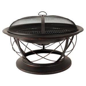 pleasant hearth ofw717rc palmetto fire pit with cooking grid