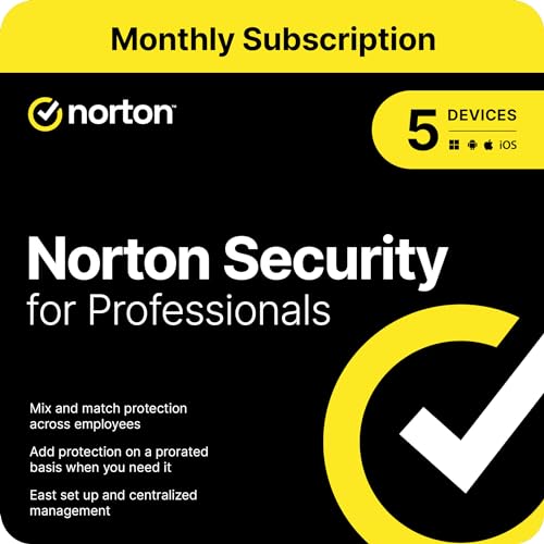 Norton Security for Professionals, 2023 Ready, Antivirus software for up to 5 Devices [1-Month Subscription]