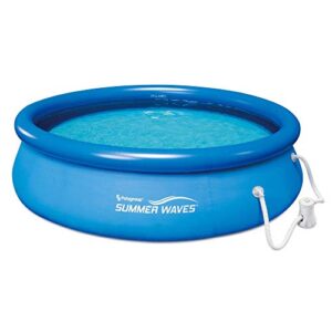 summer waves 10ft x 30in quick set inflatable above ground pool with filter pump