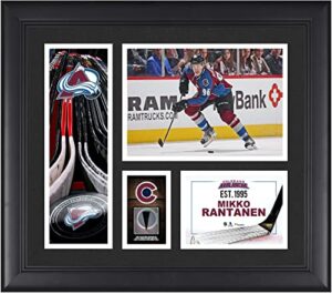 mikko rantanen colorado avalanche framed 15" x 17" player collage with a piece of game-used puck - nhl player plaques and collages