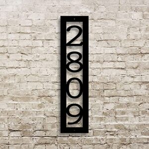 custom address marker - vertical house number - metal address sign