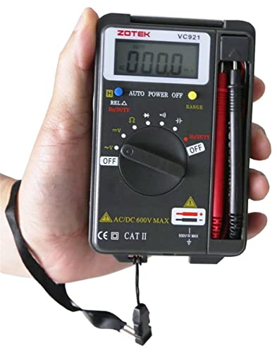 Digital Multimeter, Auto Ranging Pocket Digital Multimeter Digital Multi Tester - AC DC Voltage DC Current Resistance Diodes Capacitance Transistor Measuring Instrument (VC921)