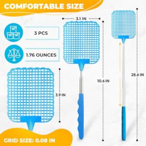 3Pcs Fly Swatters Indoor Mosquito Killer - Heavy Plastic Flies Killer Fly Swatter Manual Bugs Killer Tools Fly Swatter for Indoors - Telescopic Fly Swatter Heavy Duty Plastic Fly Swatter Multi-Pack