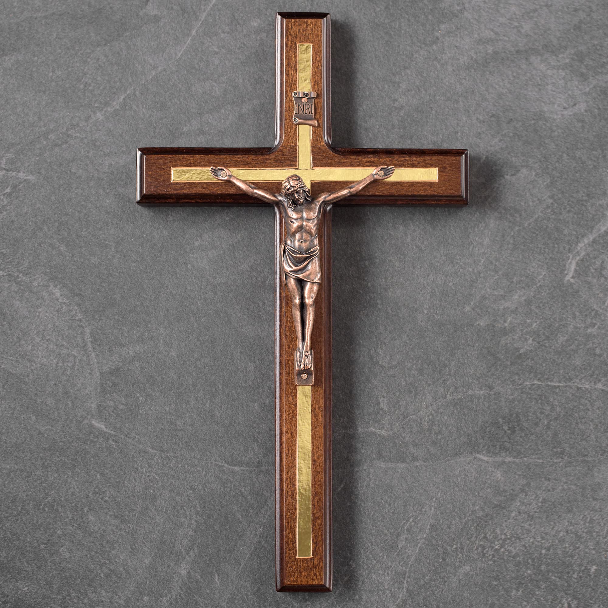 Crucifix Wall Cross - Handmade Wood Cross Wall Decor - Catholic Crucifix - 12 Inch