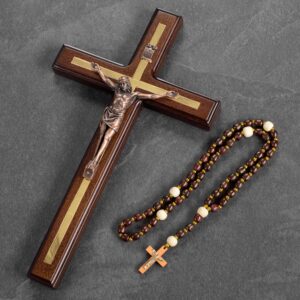 Crucifix Wall Cross - Handmade Wood Cross Wall Decor - Catholic Crucifix - 12 Inch