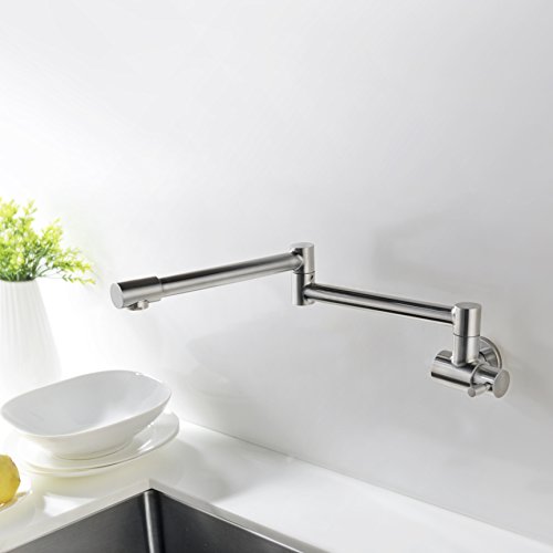 Pot Filler Faucet,Stainless Steel Wall Mount Pot Filler,Wall Mount Pot Filler Kitchen Faucet,Folding Stretchable with Single Hole Faucet