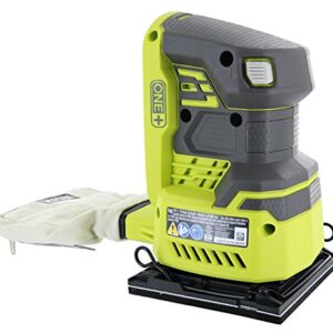 Ryobi P440 One+ 18V Lithium Ion 12,000 RPM 1/4 Sheet Palm Sander w/ Onboard Dust Bag and Included Sanding Pads (Battery Not Included, Power Tool Only)