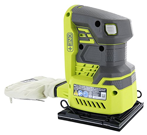 Ryobi P440 One+ 18V Lithium Ion 12,000 RPM 1/4 Sheet Palm Sander w/ Onboard Dust Bag and Included Sanding Pads (Battery Not Included, Power Tool Only)