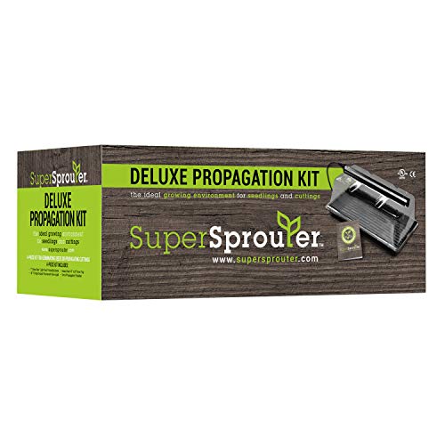 Super Sprouter Deluxe Propagation Kit for Starting Seeds or Cuttings, Includes Humidity Dome, Tray, Grow Light, and Booklet