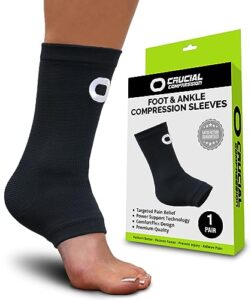 ankle brace compression sleeve for men & women (1 pair) - best ankle support foot braces for pain relief, injury recovery, swelling, sprain, achilles tendon support, plantar fasciitis socks