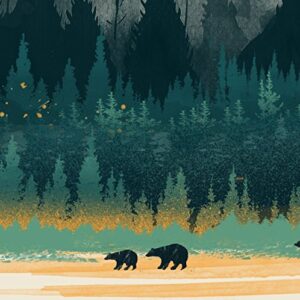 Wilderness Print/Camping Hiking Print/Great Outdoors Print/Wilderness Lover Wall Art/Forest Trees Bears Tent Nature Inspiration Home Decor/Unframed 18 x 24 Inch Poster