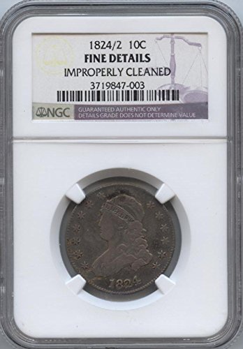 1824 P /2 Bust Silver Quarter Fine Detials NGC #3719847-003