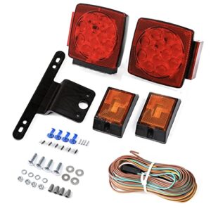 czc auto 12v submersible led trailer tail light kit for under 80 inch trailer boat utility trailer waterproof (trailer light kit)