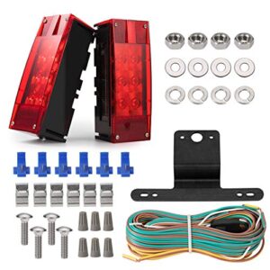 czc auto 12v led low profile submersible rectangular trailer light kit tail stop turn running lights for boat trailer truck marine