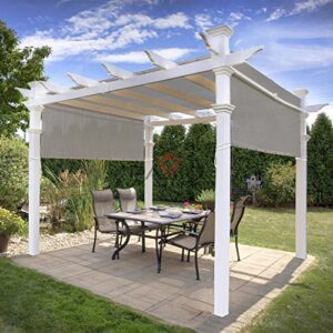 Patio Paradise 10' x 20' Straight Edge Sun Shade Sail, Light Grey Rectangle Outdoor Shade Cloth Pergola Cover UV Block Fabric - Custom 3 Year Warrenty