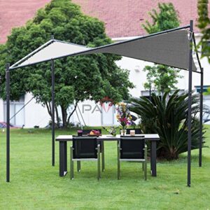 Patio Paradise 10' x 20' Straight Edge Sun Shade Sail, Light Grey Rectangle Outdoor Shade Cloth Pergola Cover UV Block Fabric - Custom 3 Year Warrenty