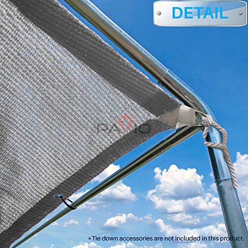 Patio Paradise 10' x 20' Straight Edge Sun Shade Sail, Light Grey Rectangle Outdoor Shade Cloth Pergola Cover UV Block Fabric - Custom 3 Year Warrenty