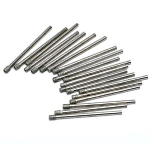 JINGLING 3 mm 1/8" inch Diamond Hole Saw Core Drill Bit Masonry Drilling Cutter Tools for Glass Marble Tile Granite Stone Pack of 20Pcs